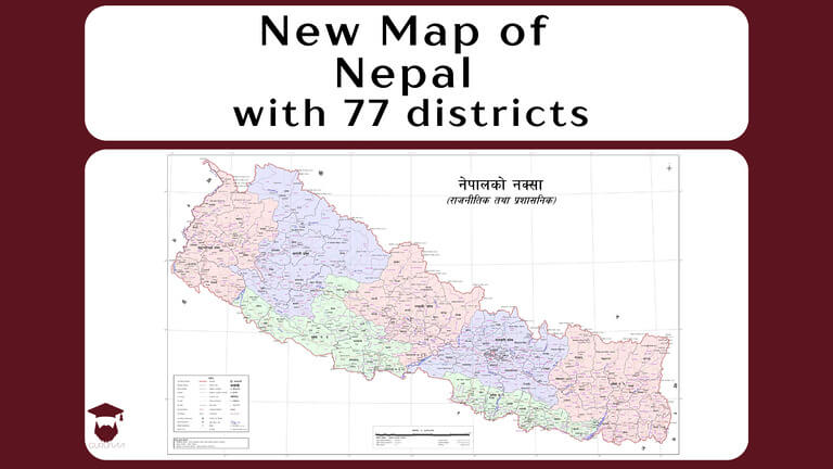 New Map of Nepal with 77 districts - Gurubaa Learn
