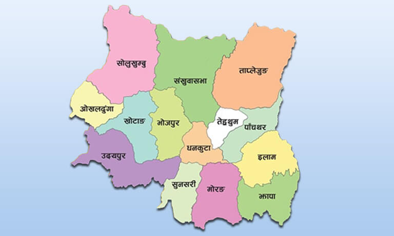 New Map of Nepal with 77 districts - Gurubaa Learn